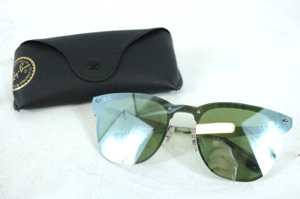 【やや傷や汚れあり】【レイバン】本物 Ray-Ban サングラス CLUBMASTER クラブマスター RB 3016 ミラーレンズ ブラウン色系 メンズ レディース ケース 送料520円の ...