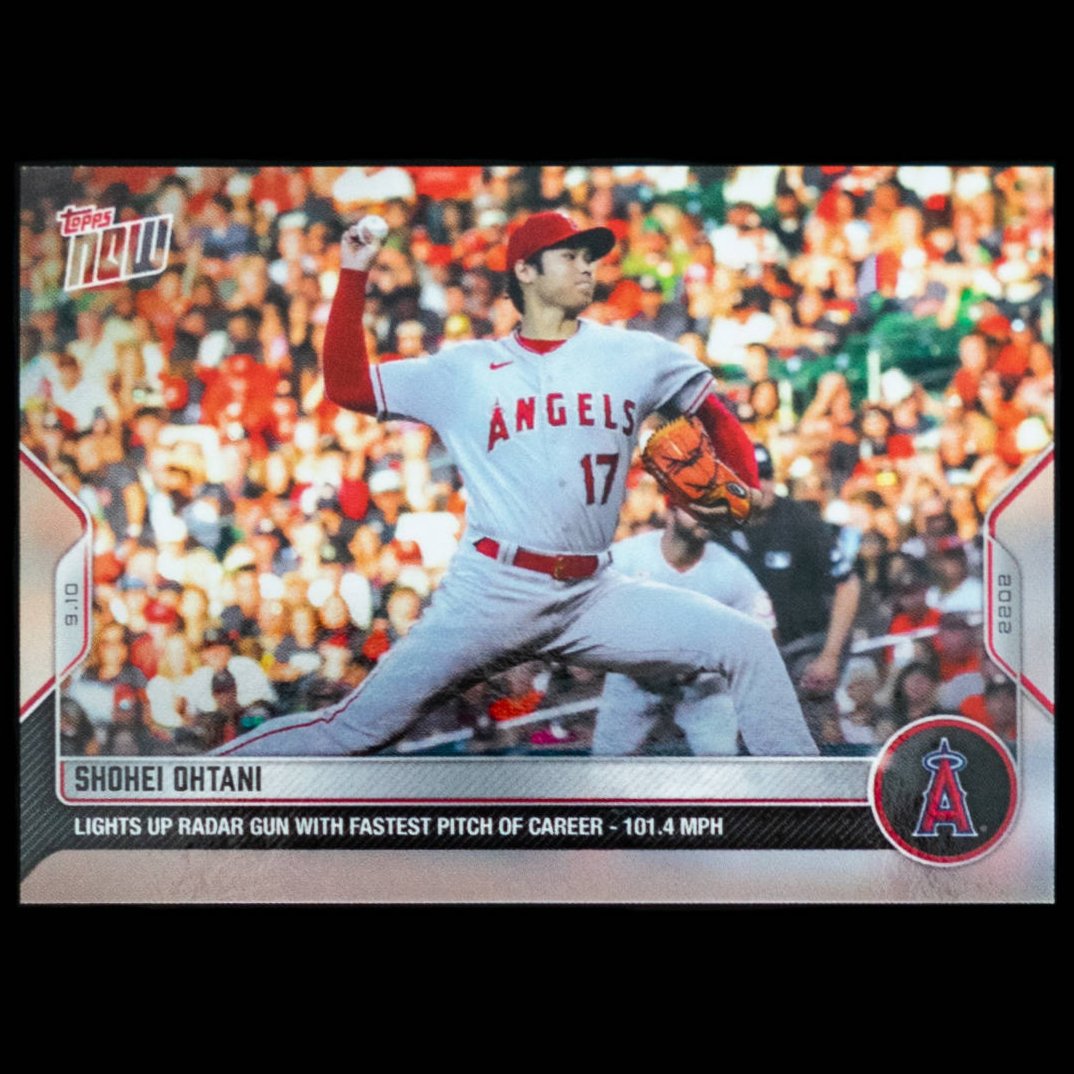 【目立った傷や汚れなし】大谷翔平 2022 Topps Now 2022年9月10日 MLBキャリア最速101.4マイル(約163.2キロ)を記録 限定オーダーカード No.879の落札情報 ...