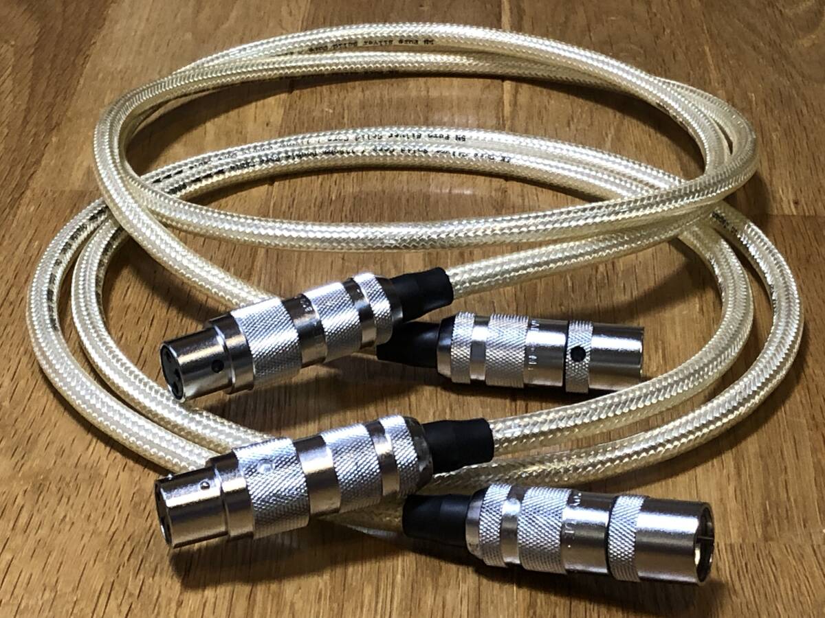 【やや傷や汚れあり】即決/送無 OYAIDE オヤイデ AR-910 超高純度=5N/99,9995% 純銀の単線=1,05Φ×2 精密プラグ ...