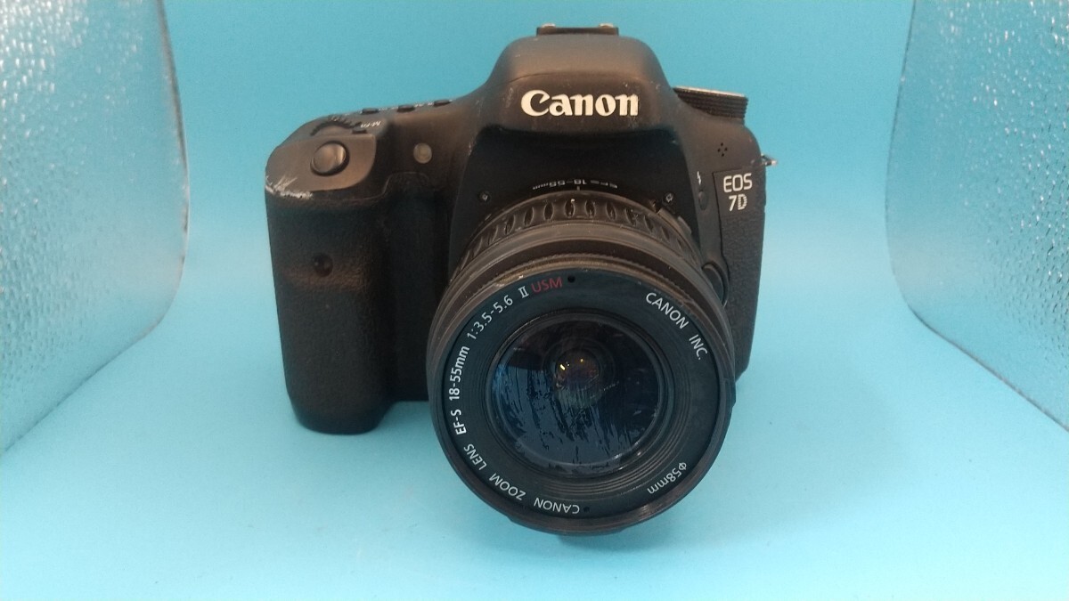 【傷や汚れあり】K543 Canon EOS 7D DS126251 CANON ZOOM LENS EF-S 18-55㎜ 1:3.5-5.6 デジタル一眼レフカメラ 電池なし キャノン ...
