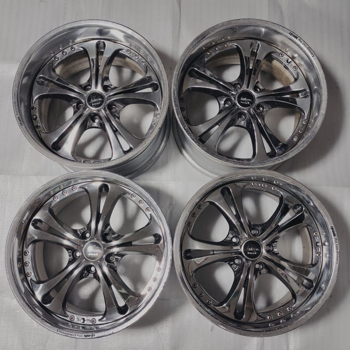 【傷や汚れあり】★深リム★ kranze weds 18インチ 18x9.5JJ ET28 （2本）18x9.5JJ ET41 （2本 ...