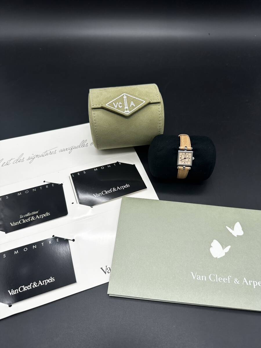 【やや傷や汚れあり】T6628 ヴァンクリーフ＆アーペル Van Cleef & Arpels クラシック スクエア 522942 クォーツ SS/レザー レディース 腕時計の落札情報詳細 ...