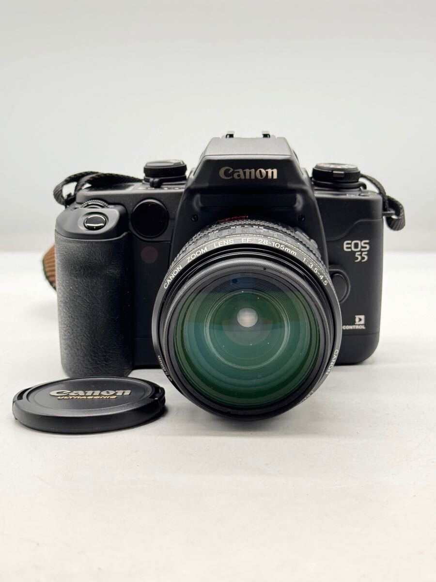 【傷や汚れあり】★ Canon キャノン EOS 55 デジタル一眼レフ フィルムカメラ ZOOM LENS EF 28-105mm 1:3.5-4.5 通電未確認 ジャンク出品 #E126 ...