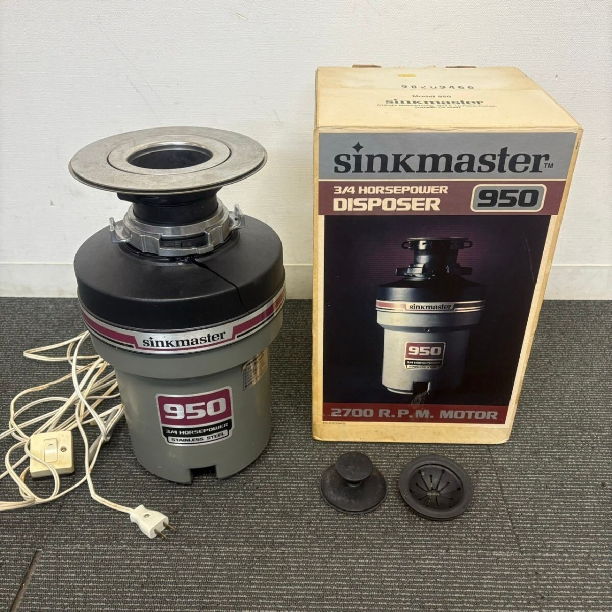 【傷や汚れあり】Z213-K32-5251 Sinkmaster シンクマスター 950 ディスポーザー DISPOSER 家庭用生ごみ処理機 ...
