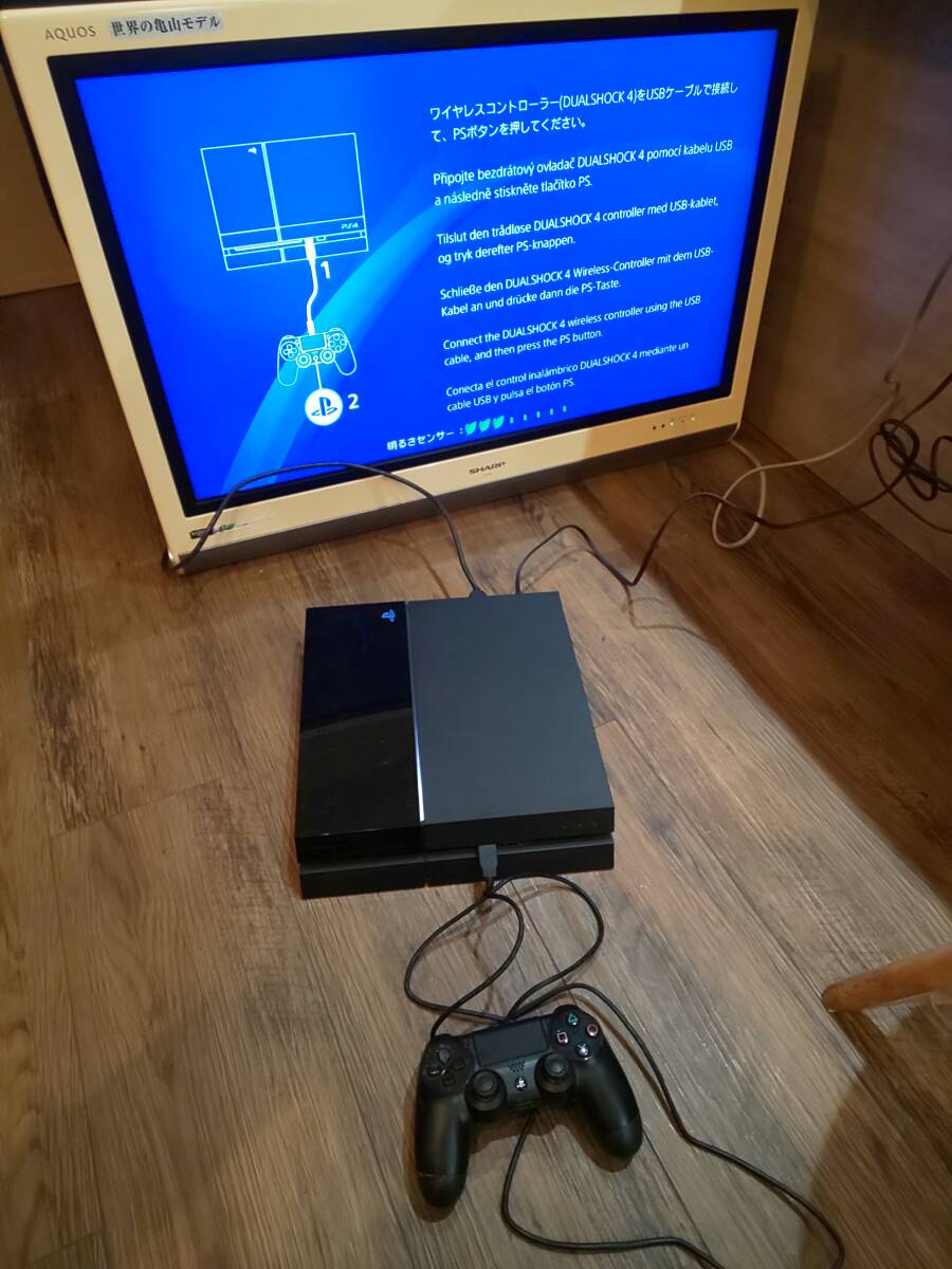 【傷や汚れあり】62952★SONY ソニー PS4 プレステ4 初期化済み CUH-1100A 500GB ジェットブラック PlayStation4 コントローラー HDMI 電源ケーブル ...