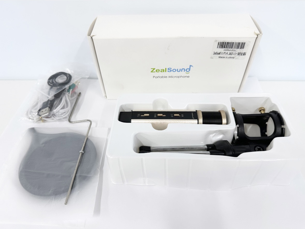【目立った傷や汚れなし】100円～ ZealSound コンデンサー マイク カラオケ/スマホマイク マイクロフォン ハンドヘルドマイク ポッドキャスト スタンド付属の落札情報詳細 ...