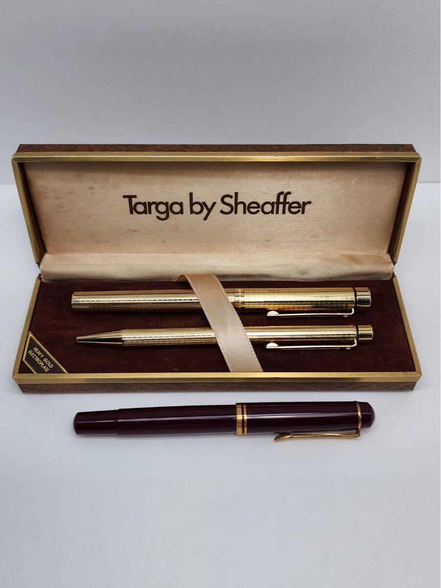 【やや傷や汚れあり】万年筆 Targa by Sheaffer USA タルガ シェーファー 14K 585刻印 & ボールペン ...