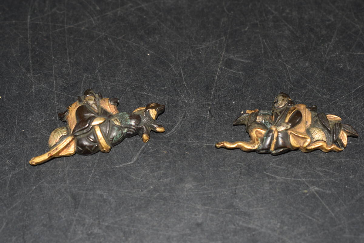 【やや傷や汚れあり】WW12-33 【現状品】 目貫 2点 まとめ 金象嵌 刀装具 武具 時代物 当時物 総重量約9g 長期保管品の落札情報 ...