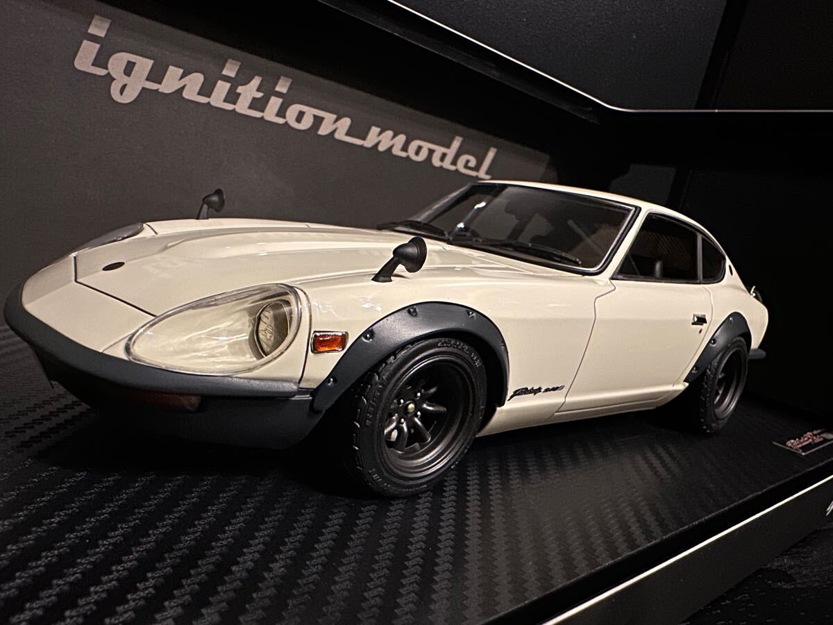【未使用】[新品] 1/18 IG2456 Nissan Fairlady 240ZG (HS30) Whiteイグニッションモデル ignition model S30 日産 フェアレディZ ...