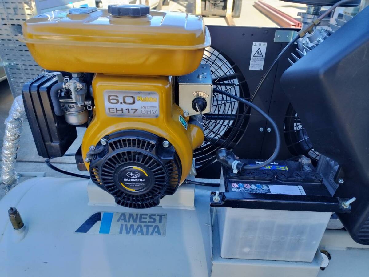 【やや傷や汚れあり】 中古 ANEST IWATA COMG/アネストイワタ/エンジンコンプレッサー/ガソリンコンプレッサー/TLUE22B-14S/COMG L22-14/ガソリンエンジンの ...