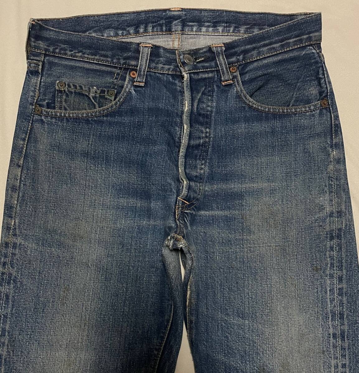 【傷や汚れあり】60S LEVIS リーバイス501BIGE 刻印8 足長R 濃淡！裾ユニオンスペシャル43200G 実寸W約30インチ ...