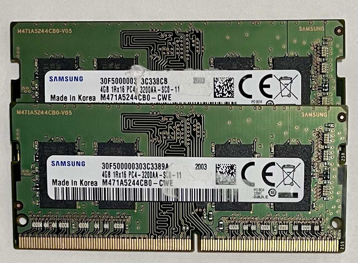 【やや傷や汚れあり】10 - Samsung PC4-3200AA 4GB 2枚 (計8GB) M471A5244CB0の落札情報詳細 - Yahoo!オークション落札価格検索 オークフリー