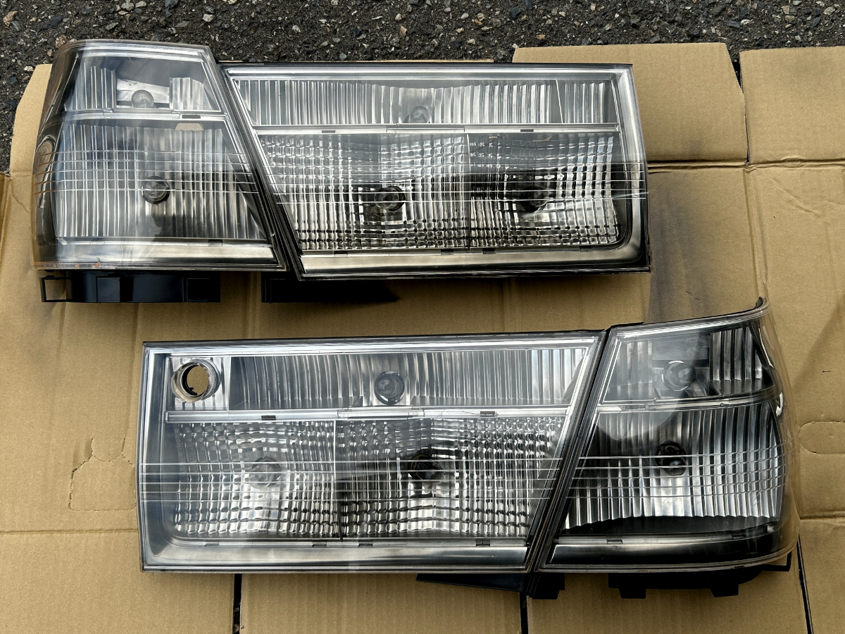 【目立った傷や汚れなし】超希少トヨタ17クラウン用クリアスモークテールランプ純正加工品!旧車絶版当時物VIP GS171/JZS171 ...