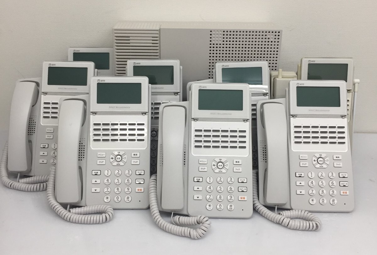 【やや傷や汚れあり】NTT ビジネスフォン N1S-ME-(1) 主装置+A1-(24)STEL-(2)(W) 7台+A1-(24)CCLSTEL-(1)(W)+SU-(2)+SLU-(1 ...