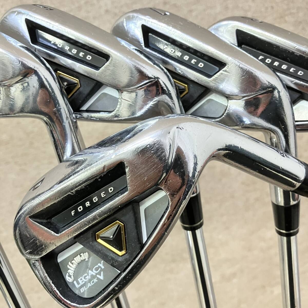 【傷や汚れあり】キャロウェイ Callaway レガシーブラックフォージド LEGACY BLACK FORGED 4.5.6.7.8.9.P 7本セット DynamicGold S200の ...