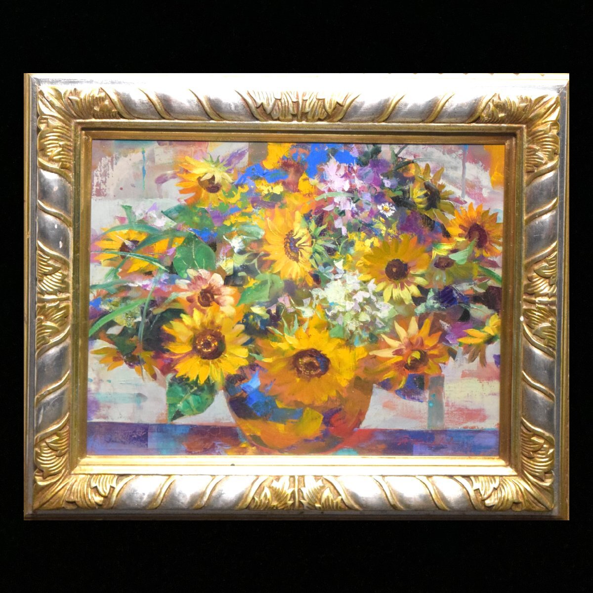 【やや傷や汚れあり】(1-629)赤石文雄『向日葵』6号 油彩 油絵 肉筆 原画 直筆サイン 絵画 額装 真作【緑和堂】の落札情報詳細 - Yahoo!オークション落札価格検索 オークフリー