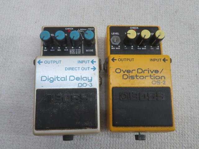 【傷や汚れあり】2個セット BOSS DD-3/OS-2 ギター用エフェクター ボス Digital Delay/Over Drive Distortion ディレイ/ディストーション ...
