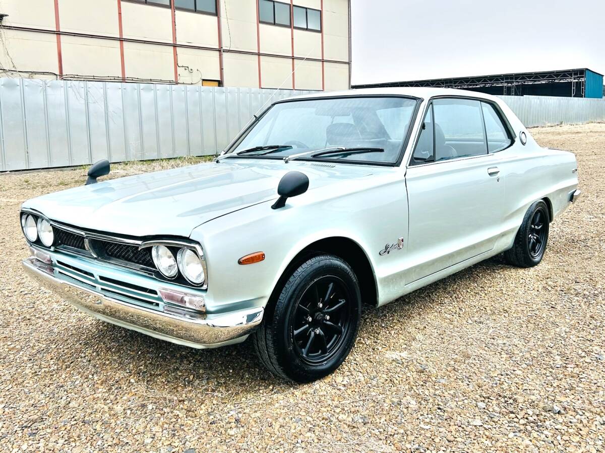 【走行距離 42,969 km】昭和46年式 日産 KGC10 スカイライン2000GTX ハコスカ 2ドア サーフライン L20 5速 ソレックス タコ足 デュアルマフラー 一時抹消書類有り ...