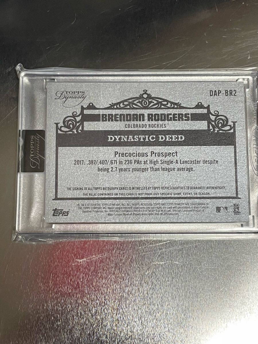【目立った傷や汚れなし】topps dynasty RC Brendan Rodgers Auto ルーキー 直筆サインの落札情報詳細 ...
