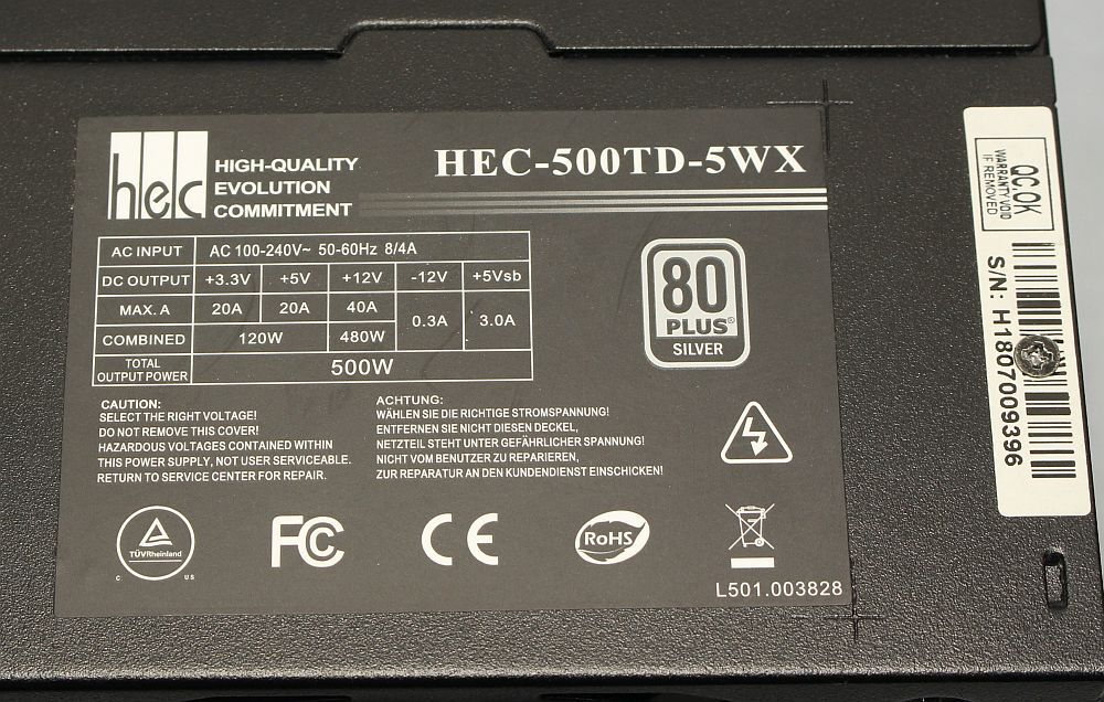 【目立った傷や汚れなし】hec HEC-500TD-5WX 500W 80PLUS SILVER ATX電源 フラットケーブル仕様の落札情報 ...