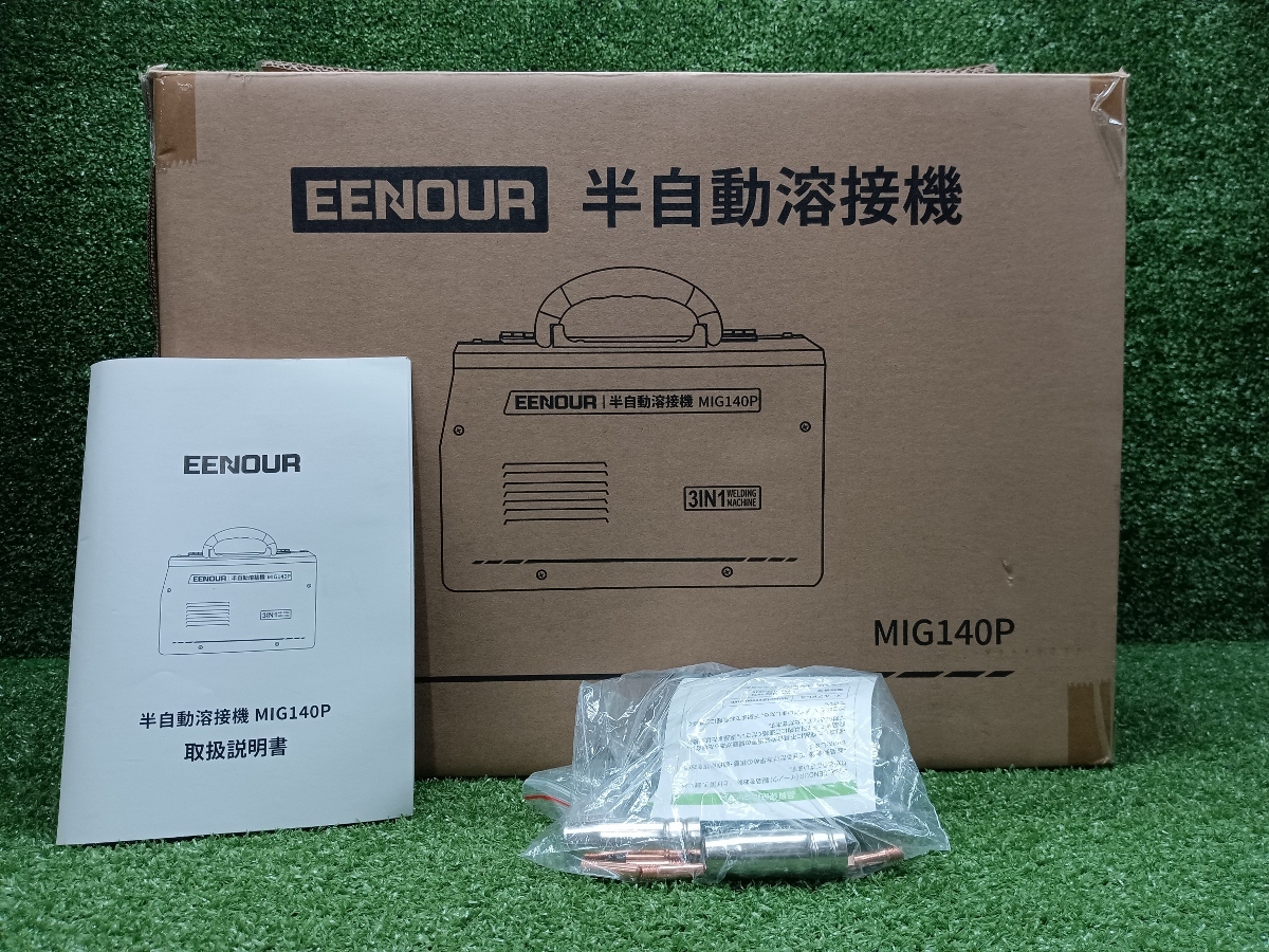 【傷や汚れあり】中古 美品 EENOUR 半自動溶接機 MIG140P 100V・200V兼用 1台3役 ノンガスMIG 被覆アーク LIFT TIGに対応 定格使用率60％ 板厚8mmまでの ...
