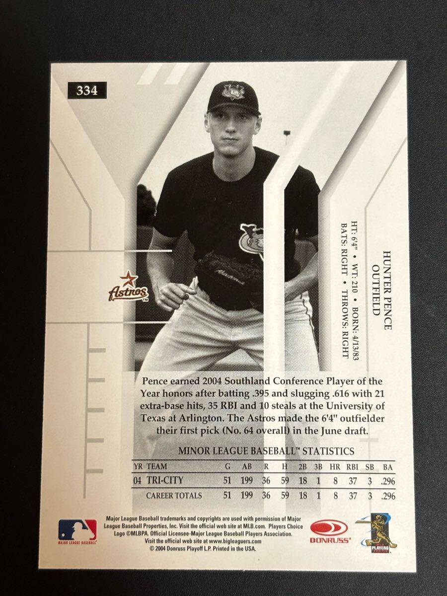【目立った傷や汚れなし】2004 Donruss ELITE HUNTER PENCE DRAFT PICK autograph ハンター ...
