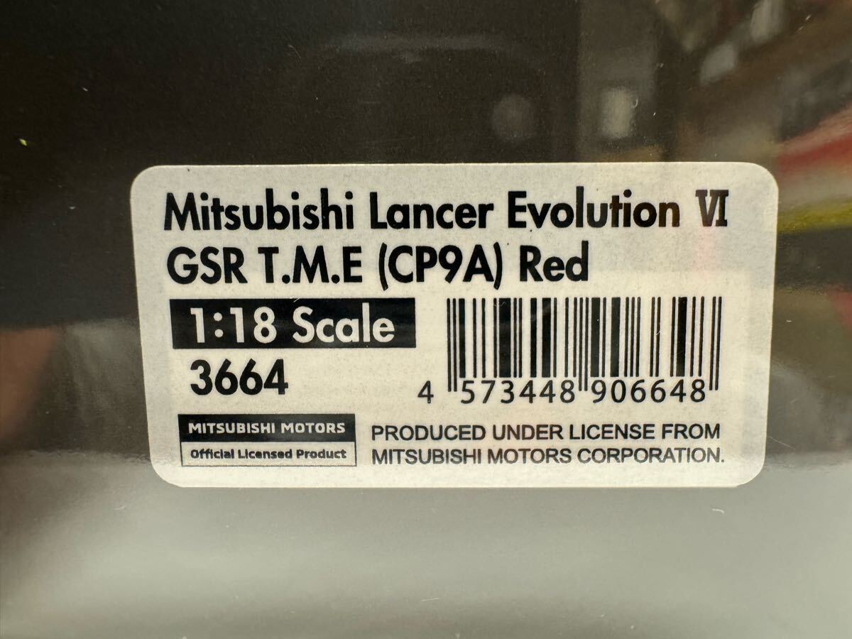【未使用】1/18 イグニッションモデル Mitsubishi Lancer Evolution VI GSR T.M.E (CP9A) Red IG 3664 赤 レッド ランエボ 6の落札 ...