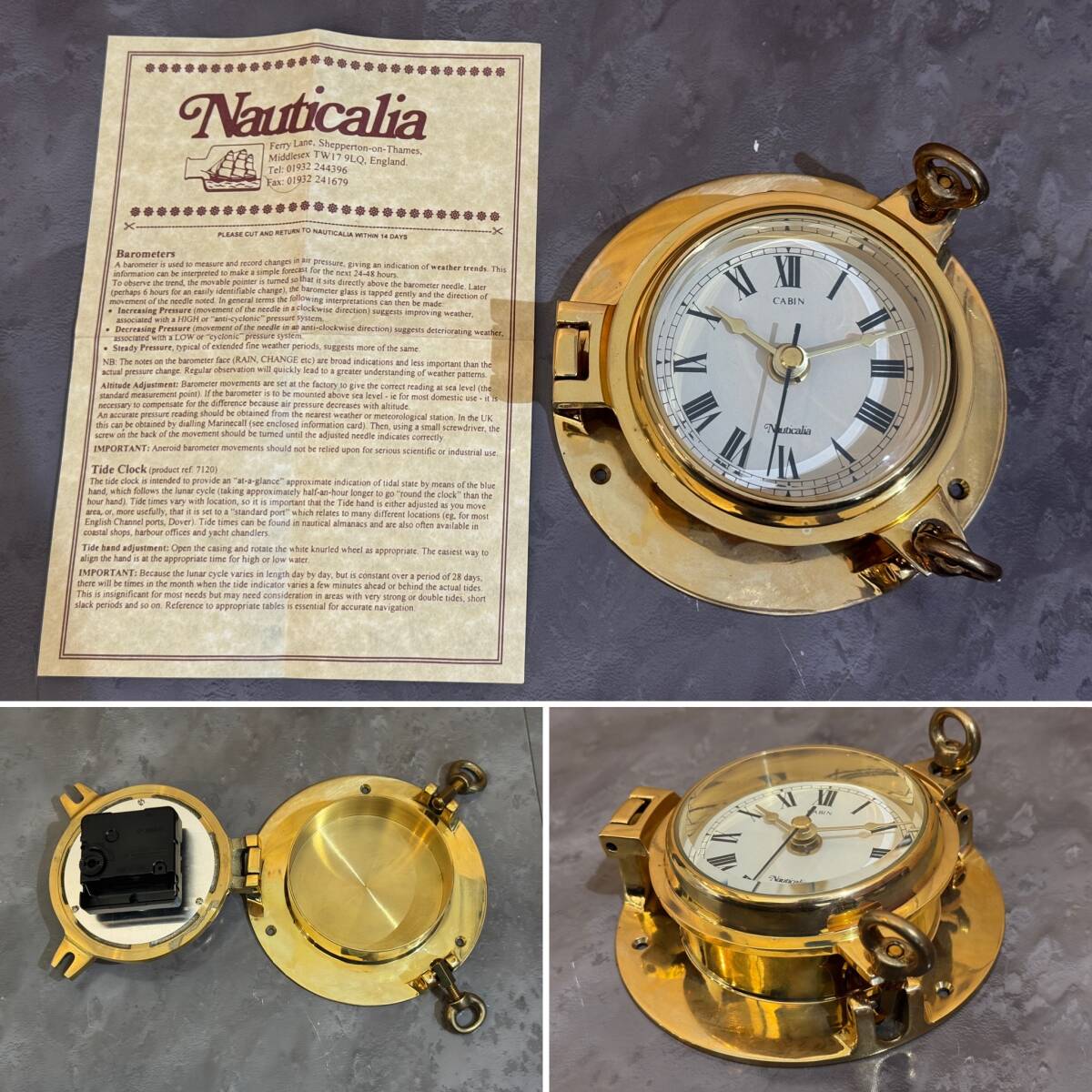 【目立った傷や汚れなし】☆Nauticalia ノーティカリア☆CABIN キャビンクロック☆真鍮製 インテリア☆壁掛け時計☆の落札情報詳細 ...