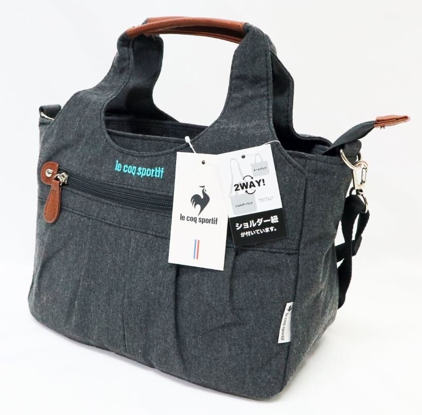 【未使用】ルコック le coq sportif 新品 ポケットいっぱい 2WAY スウェット ショルダーバッグ トート バッグ 鞄 BAG ...