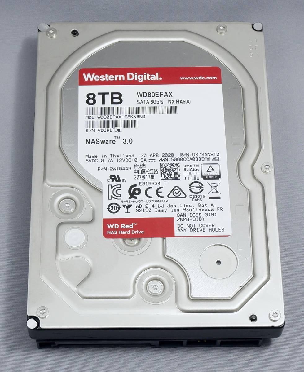 【目立った傷や汚れなし】WD Red WD80EFAX 8TB SATA600 3.5インチ NAS向けHDDの落札情報詳細 - Yahoo ...