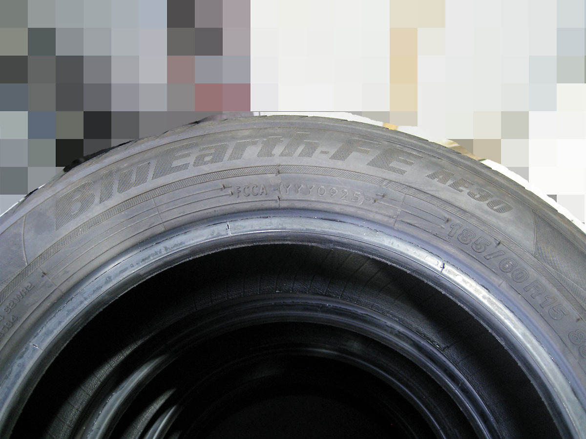 【やや傷や汚れあり】 中古タイヤ4本セット YOKOHANA BluEarth-FE AE30 185/60R15 88H 2025年09週の ...