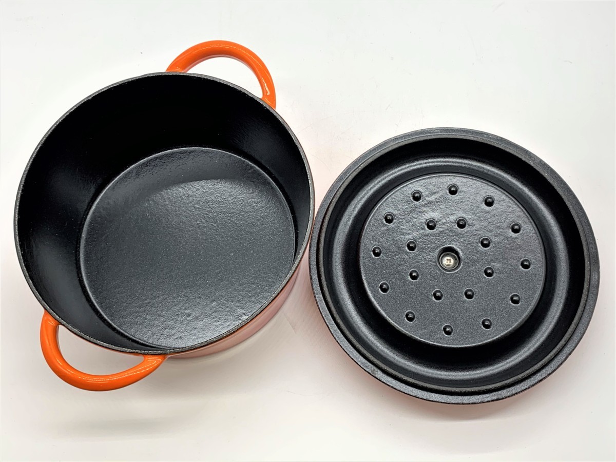 【新品】未使用【 CAST POT 】キャストポット 鉄鋳物ホーロー鍋 20㎝ CP-20OR オレンジ Good Plus グッドプラス ③ ...