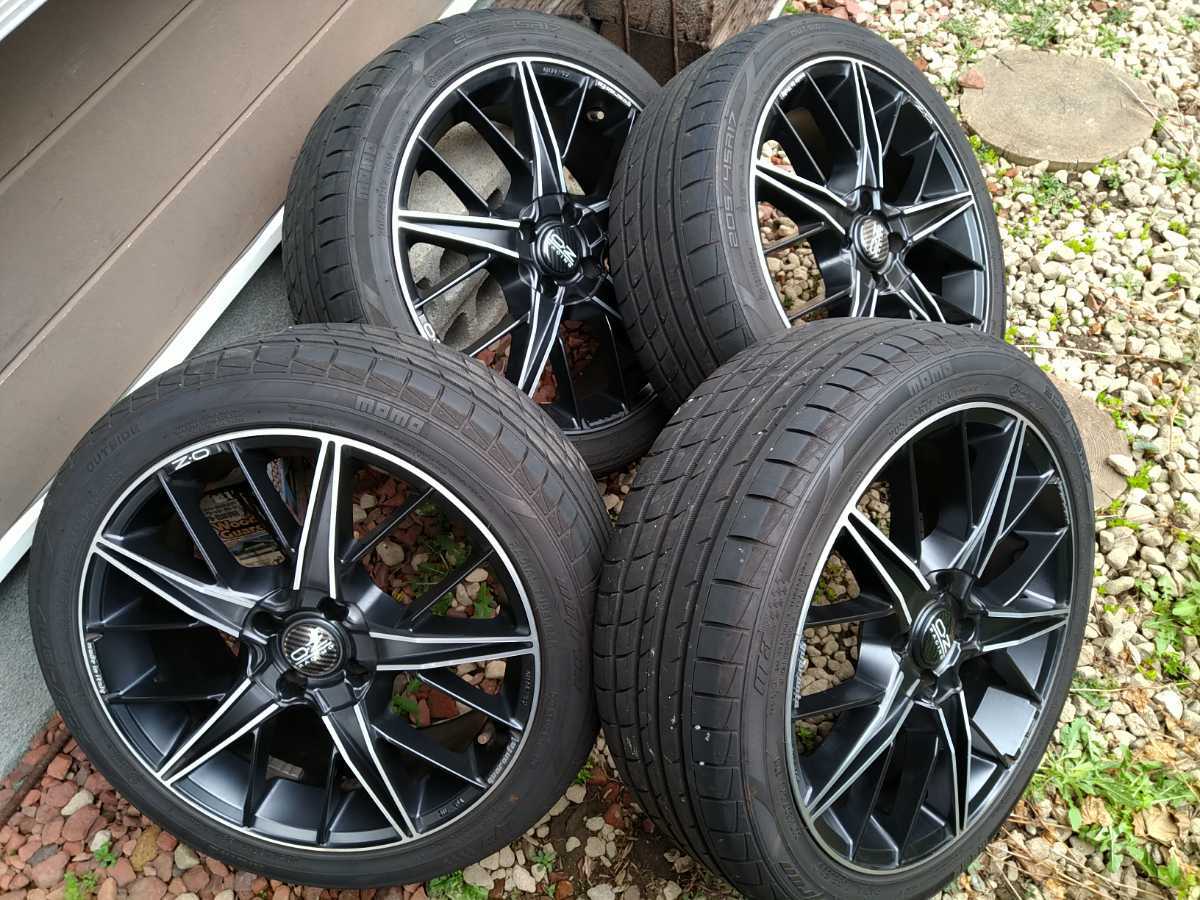 OZ クワランタ（QUARANTA）17インチ×7J 4H-100 +42 マットブラックポリッシュ、MOMO OUTRUN M-3 205/45R17 中古4本セットの落札情報詳細 ...