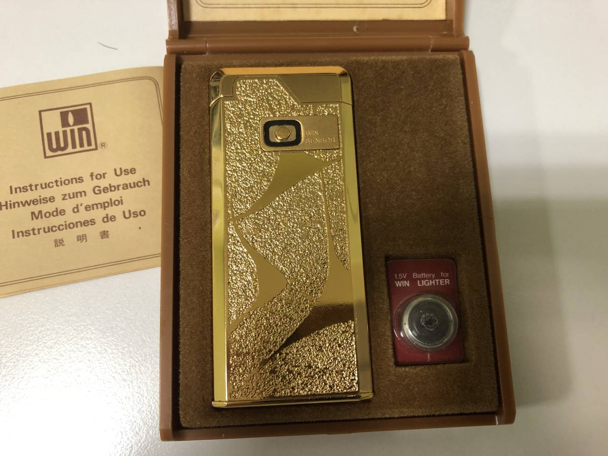 【5756】 WIN ウィン WIN SENSOR ウィンセンサー ＃7100 ガスライター ゴールド ライター ケース付きの落札情報詳細 - Yahoo!オークション落札価格検索 オークフリー