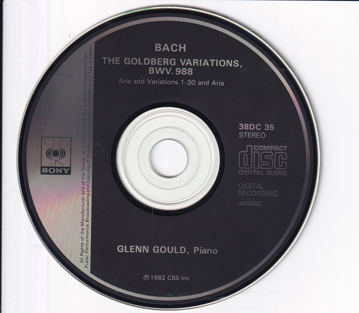 CBS/SONY初期盤（38DC 35/CSR刻印）★グレン・グールド(p)/J.S.バッハ：ゴールドベルク変奏曲の落札情報詳細 - Yahoo!オークション落札価格検索 オークフリー
