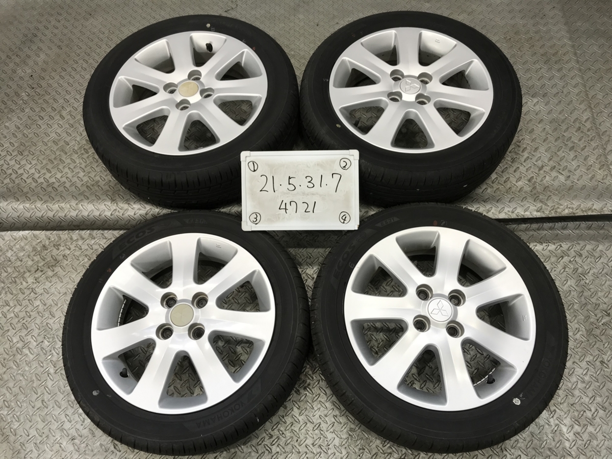 ★HA1W 三菱 アイ 純正 15インチ アルミ ホイール 4本 15x4J/5J +35 PCD100 4穴 ハブ径56/54 タイヤ 145/65R15 2018年 175/55R15★の ...