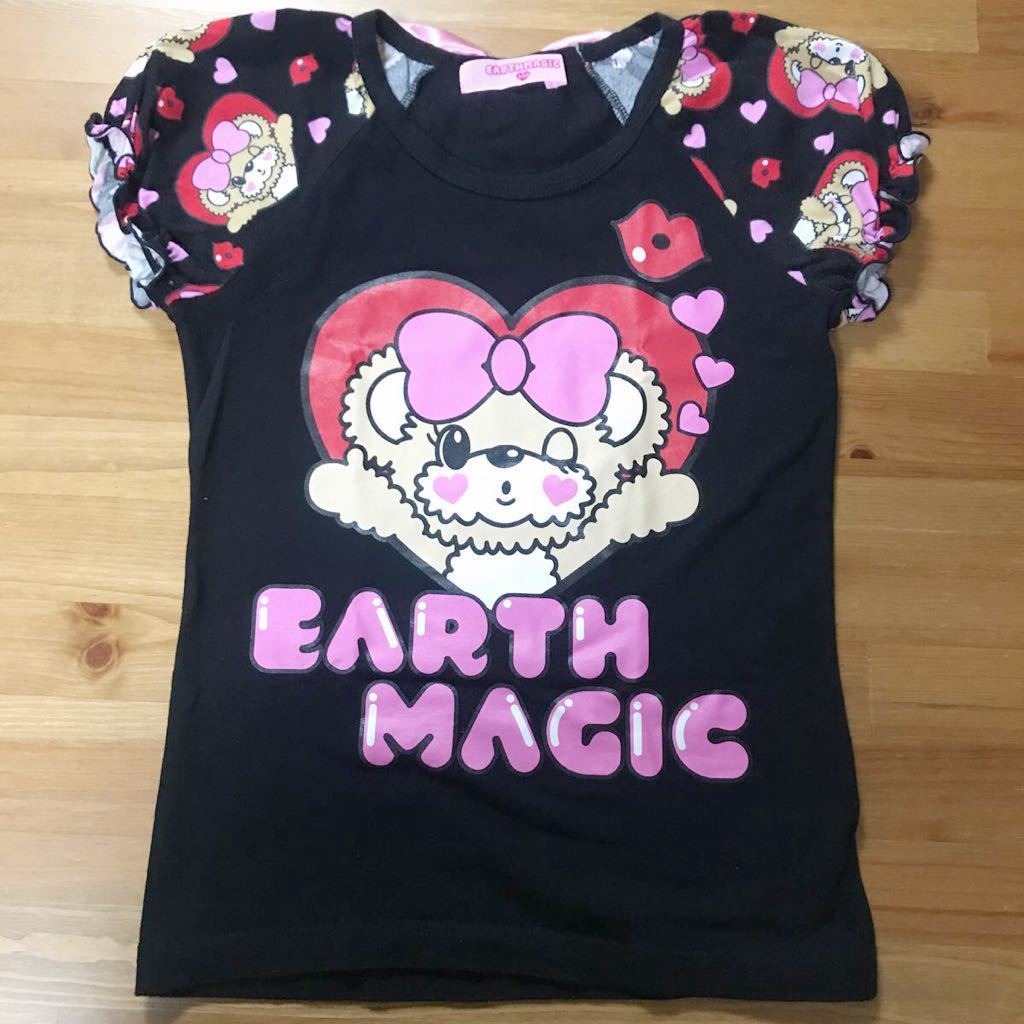アースマジック マフィー 半袖 Tシャツ 140 （130）EARTHMAGIC 黒 リボン キスマフィー 日本製 の落札情報詳細| ヤフオク落札価格情報 オークフリー