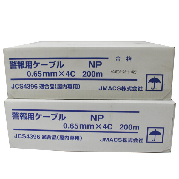 【未使用】JMACS NP 0.65×4C 警報用ケーブル 200M 2箱 JCS4396適合品 室内専用②の落札情報詳細 - ヤフオク落札 ...