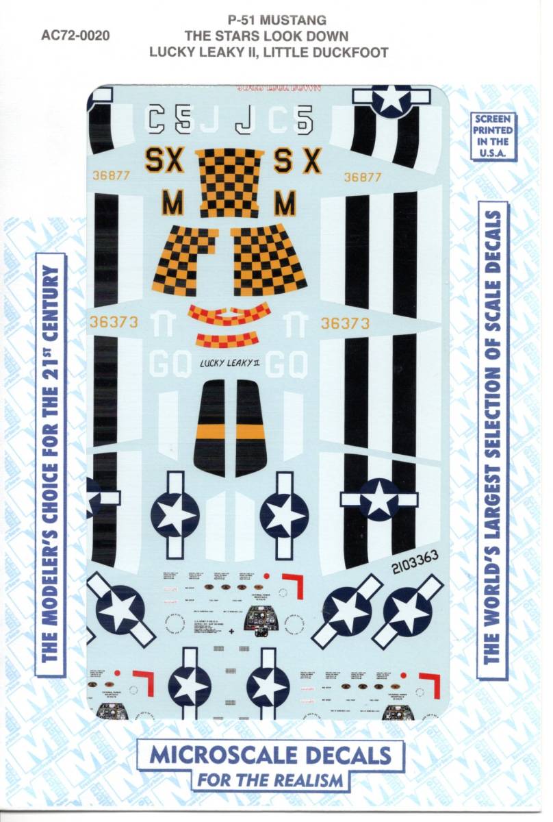 【未使用】1/72 マイクロスケール AC72-0020 P-51 Mustang - The Stars Look Down, Lucky ...