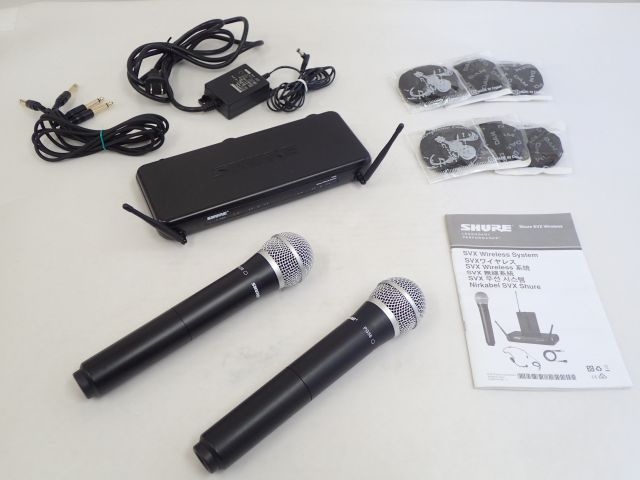 【やや傷や汚れあり】SHURE シュア ワイヤレスレシーバー SVX88 ＋ ワイヤレスマイク SVX2/PG58 2本セット † 640CC ...