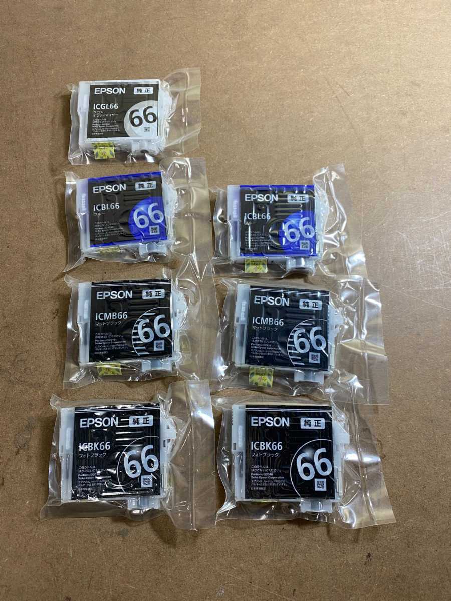 【未使用】 [未使用] EPSON エプソン 純正 インクカートリッジ 66 ICBK66 ICMB66 ICGL66 ICBL66 4色7個セット 期限不明 現状品の落札情報詳細 ...