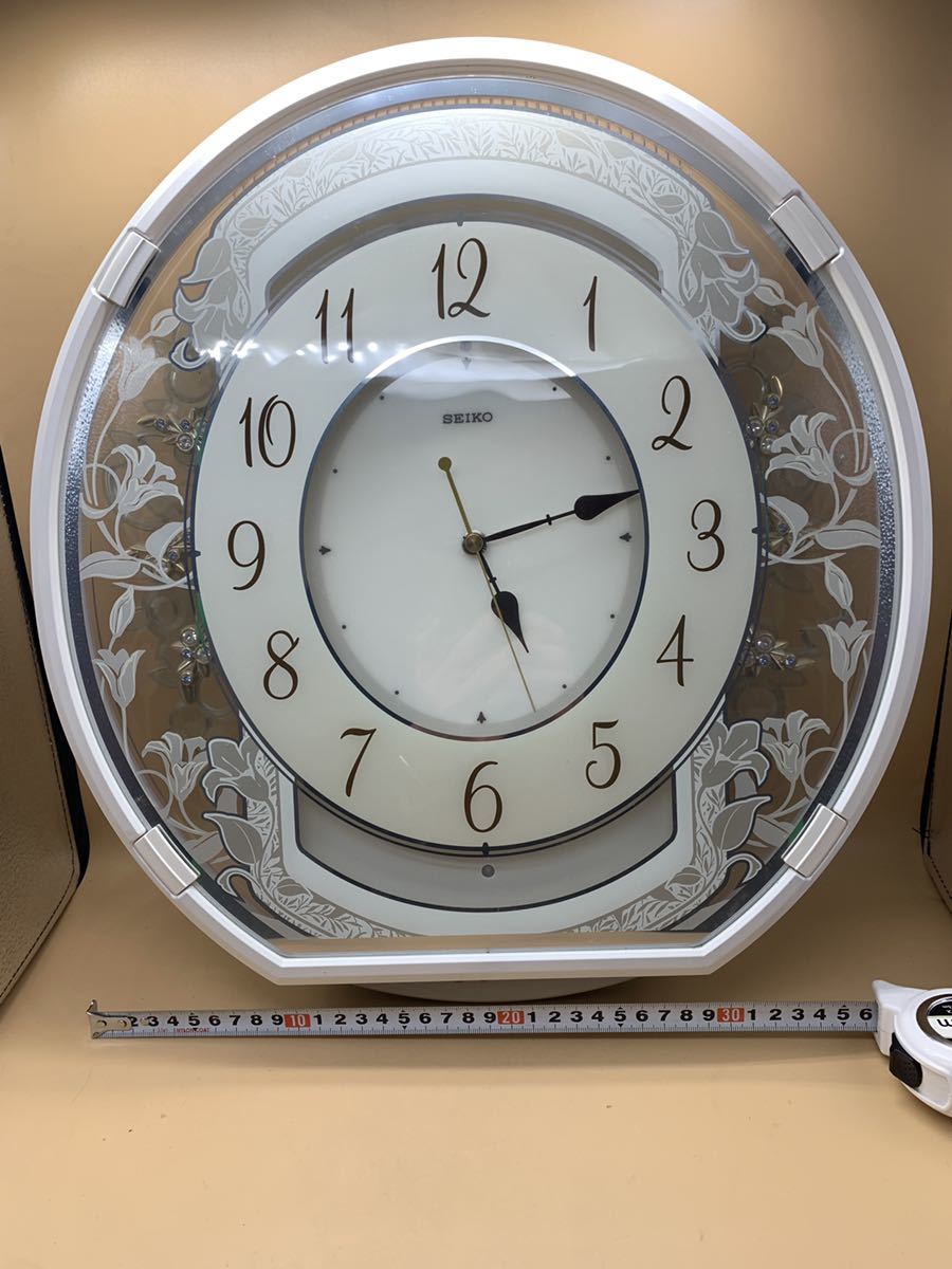 【やや傷や汚れあり】SEIKO セイコー電波掛時計 Wave Symphonyウェーブシンフォニー AM249W 電波クロックの落札情報詳細 ...
