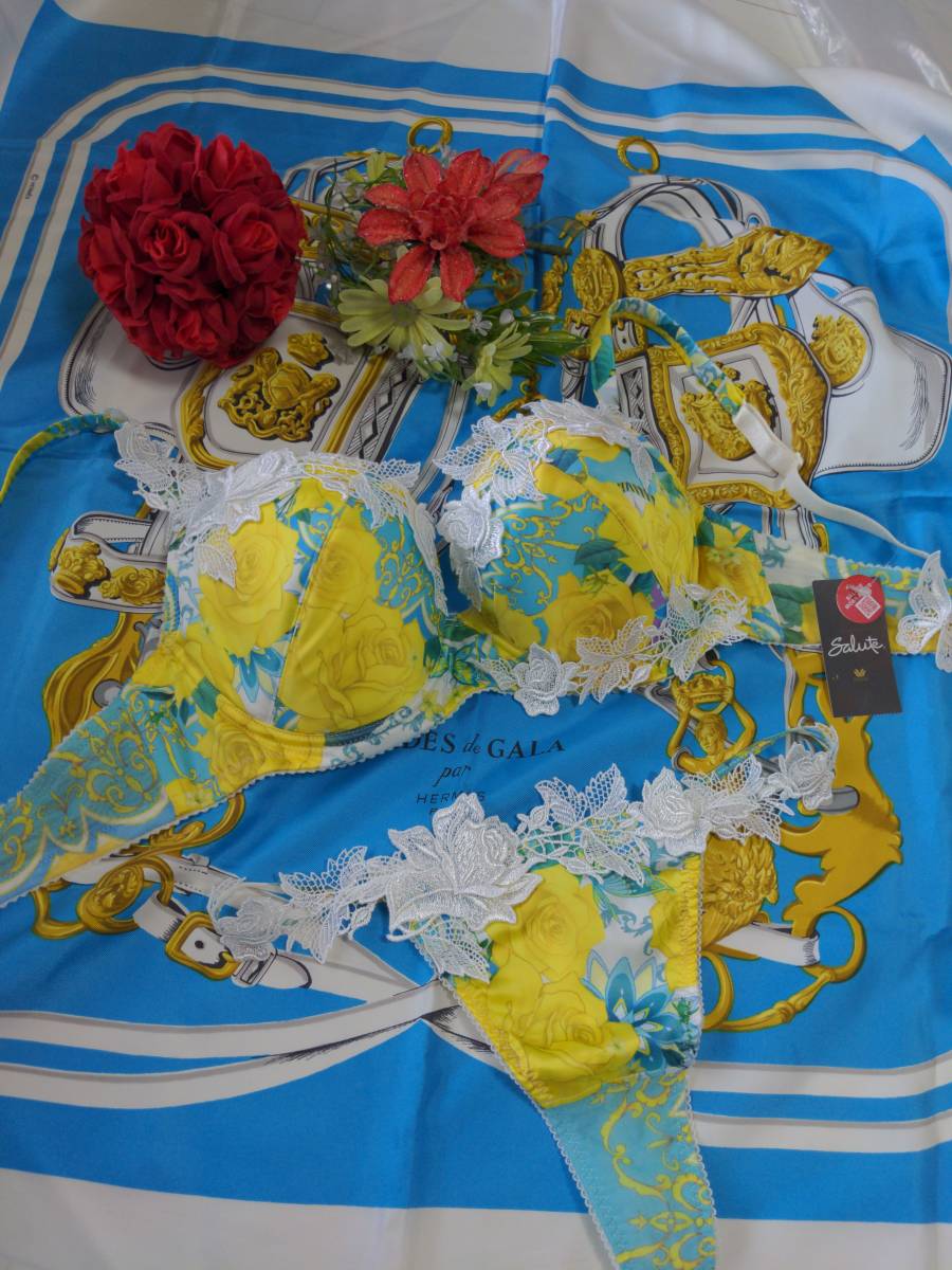 【未使用】salute/サルート/30周年記念/94/94G/ライモンダ/F70/ソングTバックショーツ/IV/アイボリー/2点セット/プリント柄揃えた美しい個体 の落札情報詳細| ヤフオク ...