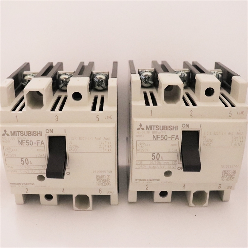 【未使用】三菱電機 制御盤用ノーヒューズ遮断器 NF50-FA 3P 50Aの落札情報詳細 - ヤフオク落札価格検索 オークフリー