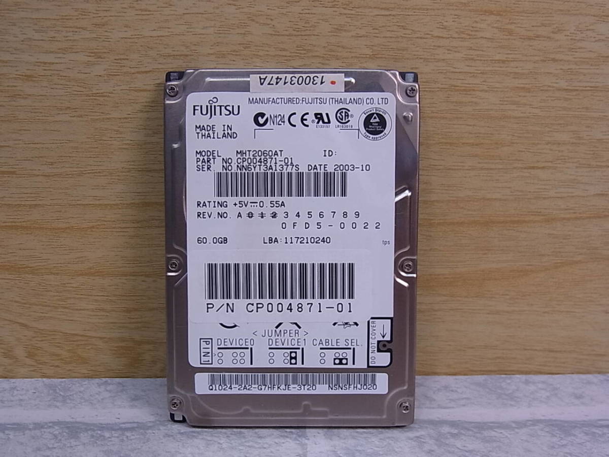 【やや傷や汚れあり】 E/136 富士通 FUJITSU☆2.5インチHDD(ハードディスク)☆60GB UltraATA100 ...