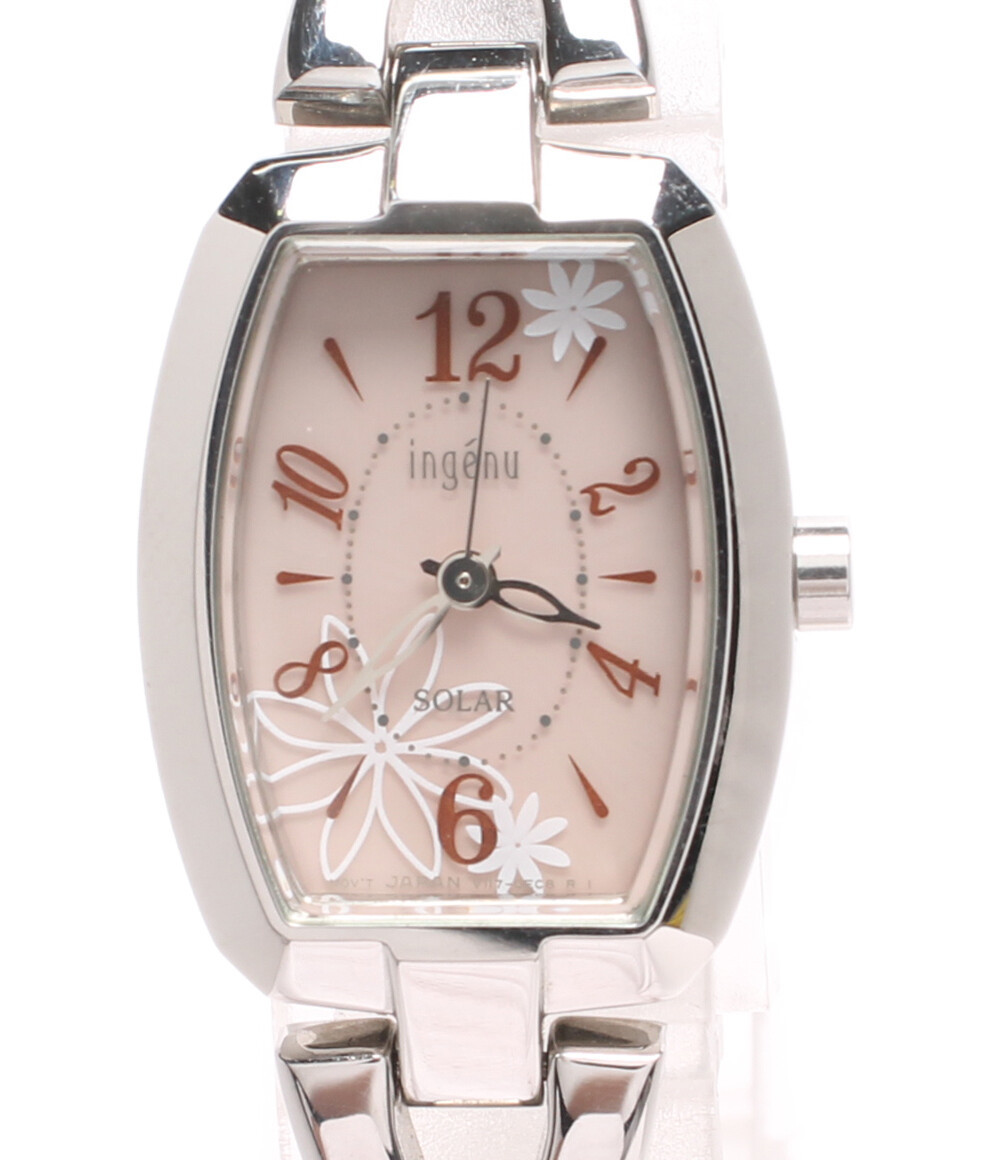 【中古】SEIKO ALBA ingenu レディース ソーラー 腕時計 V117 0BF0 ピンク トノー型 レザーベルト 稼動 中古 送120 アナログ クォーツ 電池弱い の落札情報詳細 ...