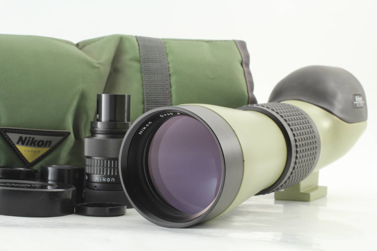 【目立った傷や汚れなし】★超美品・ケース付★ Nikon Fieldscope D=60 20-45x Eyepice ニコン フィールドスコープ 20-45x アイピース付 単眼レンズ の ...