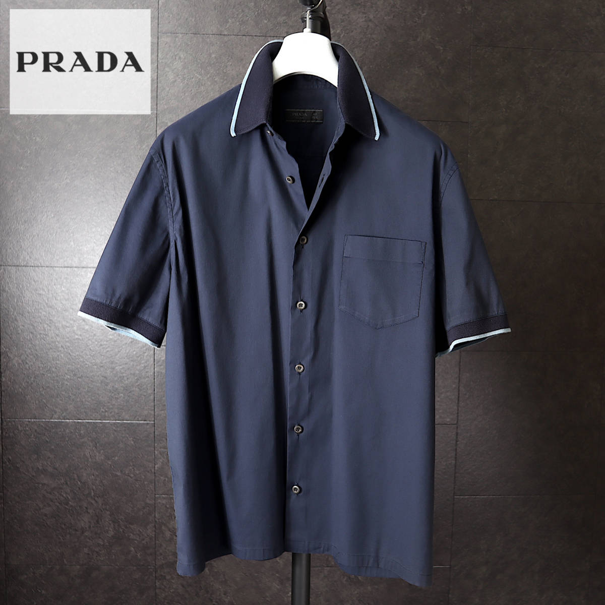 【目立った傷や汚れなし】2-DG042 プラダ コットンナイロン ネイビー ポロシャツの落札情報詳細 - ヤフオク落札価格検索 オークフリー