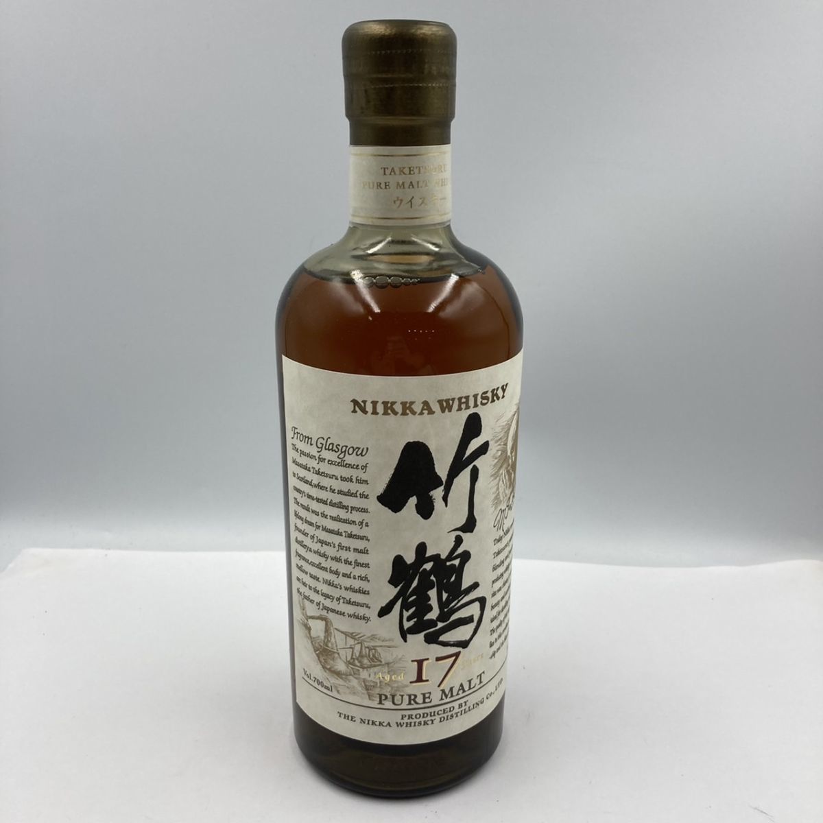 【傷や汚れあり】ALC281-A29-120 NIKKA WHISKY ニッカ TAKETSURU 竹鶴 PUREMALT ピュアモルトウィスキー 17年 700ml 43% 未開栓 ⑦の落札 ...