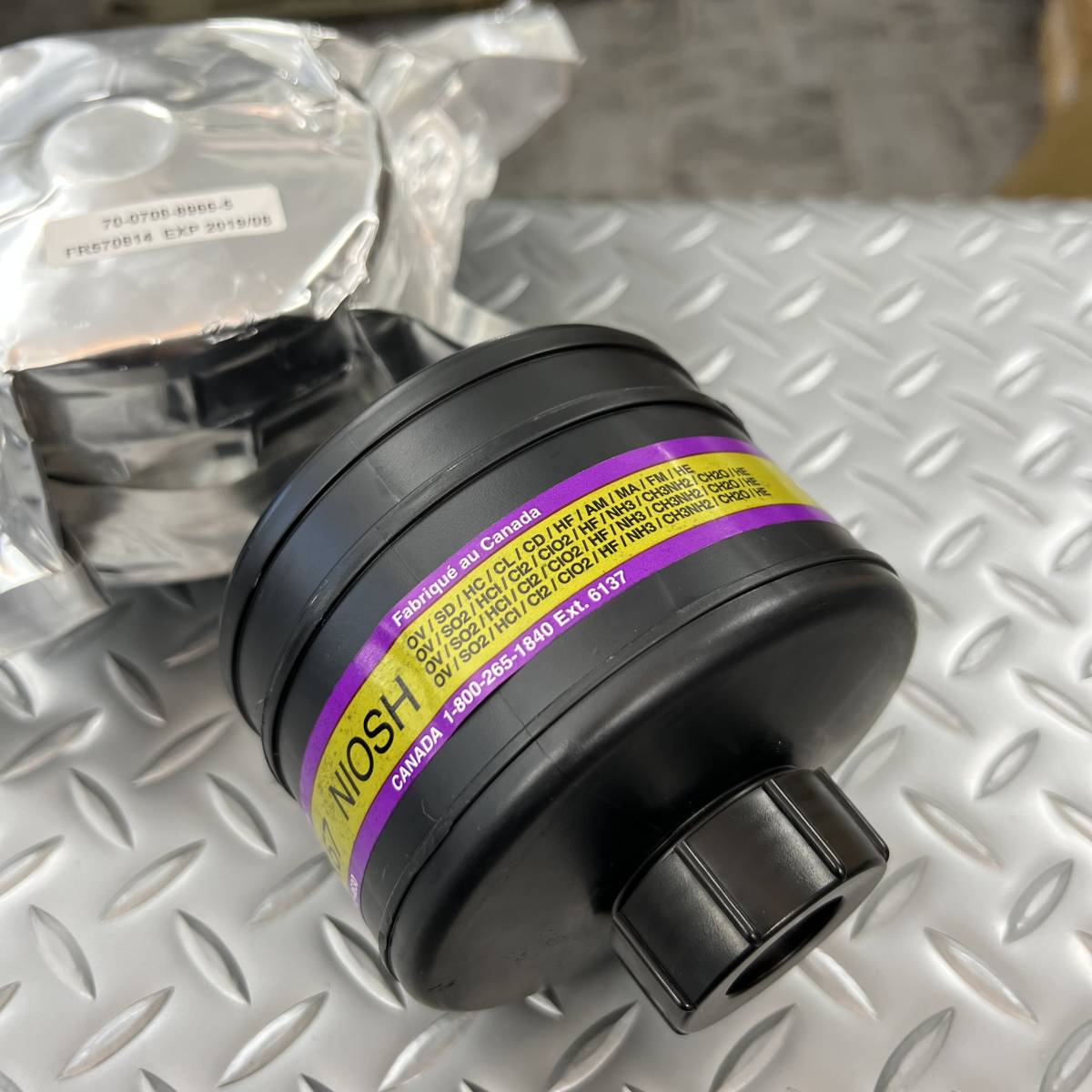 【未使用】米軍実物 3M FR-57/NIOSH HighEfficiencyCartridge ガスマスクキャニスター mcu avon ...